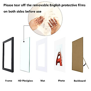 Wiscet 8x10 Picture Frame Set of 3, Display Pictures 5x7 with Mat or 8 x 10 Without Mat, Photo Frame for Wall Mounting or Tabletop Display, Black