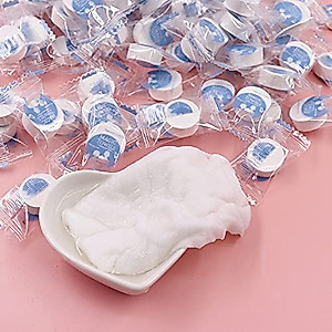 HI FINE CARE Compressed Towels Portable Disposable Compressed Cotton Coin Tissue Towel for Travel, Camping, Hiking, Sport, Beauty Salon, Home Hand Wipes 100Pcs (8.6in×9in)