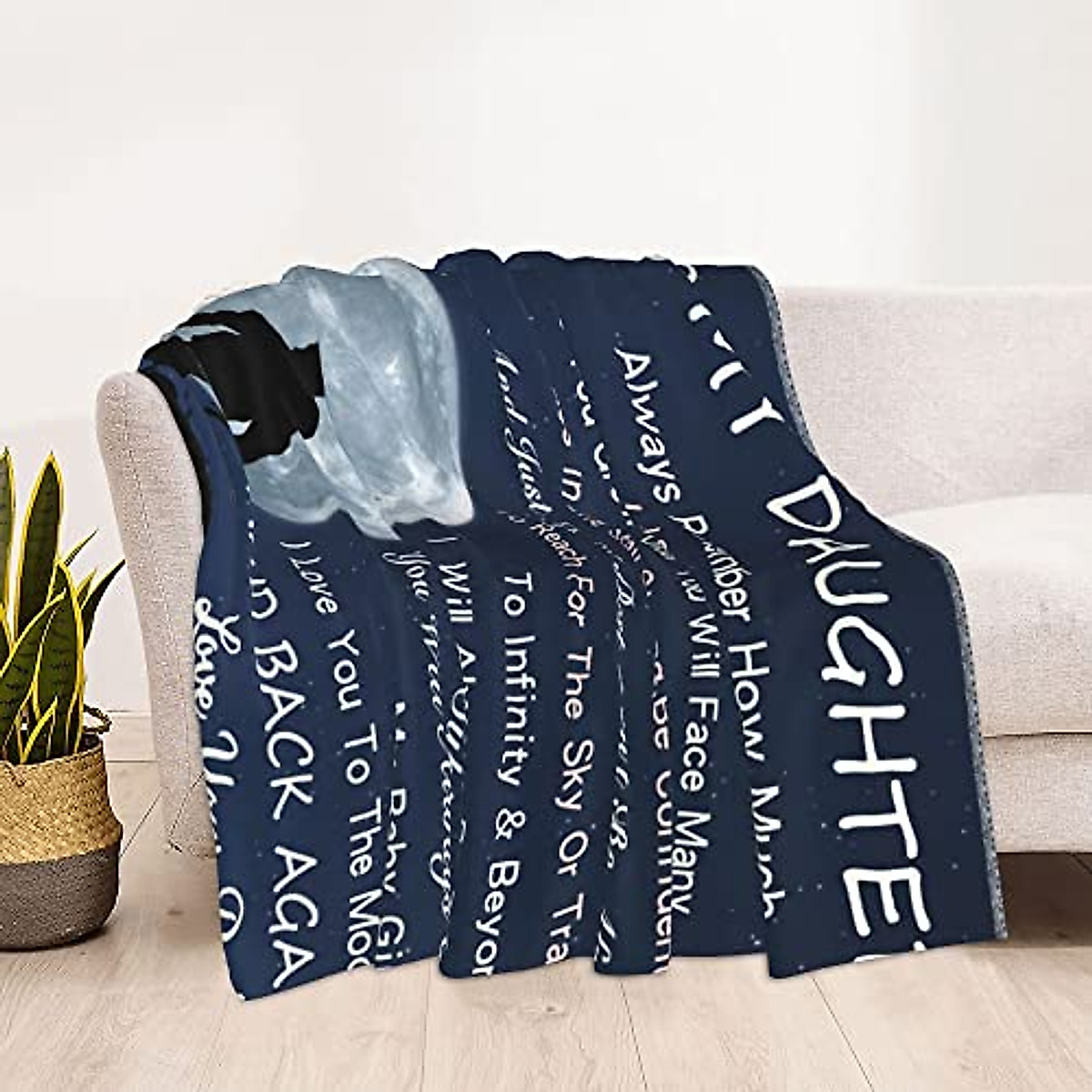 Gifts for Daughter, to My Daughter Blanket, Graduation Gifts for Her, Daughter Gifts from Dad, Soft Fleece Throw Blanket Birthday Graduation for Daughter from Dad for Couch Bed 60"X80"