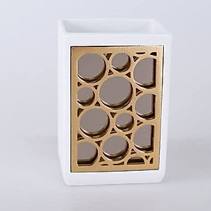 Bubble Bathroom Set with 5 Pieces, White-Gold