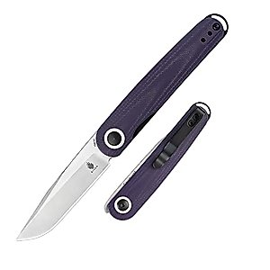 Kizer Squidward Pocket Knife for EDC, 154CM Steel and G10 Handle, Purple Daily Folding Knife, Office Knife, V3604C1