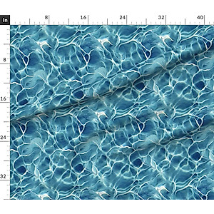 Spoonflower Fabric - Aqua Water Swimming Waves Sea Ocean Pacific Lagoon Pool Caribbean Printed on Petal Signature Cotton Fabric Fat Quarter - Sewing Quilting Apparel Crafts Decor