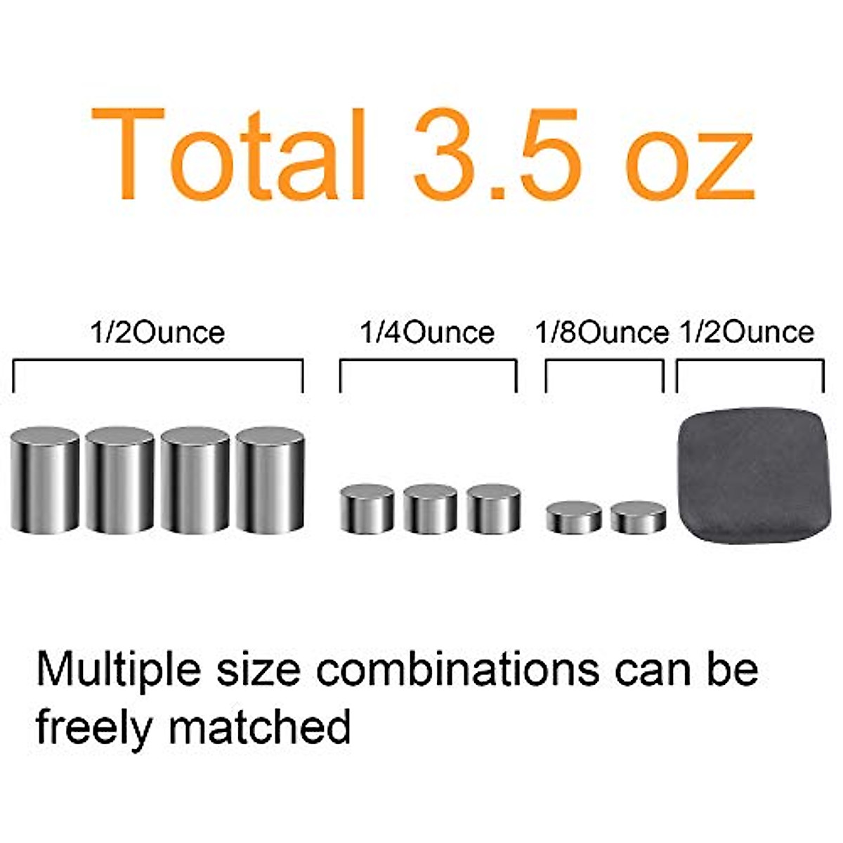 Ruisita 3.5 Ounces Tungsten Weight Tungsten Putty Weights Polished Axle Kit Cylinder Weight Polished and Grooved Axles, Compatible with Pinewood Car Derby Weights