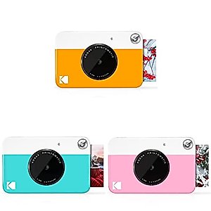 Kodak Printomatic Digital Instant Print Camera (Yellow) & Printomatic Digital Instant Print Camera (Blue) Print Memories Instantly & Printomatic Digital Instant Print Camera (Pink)