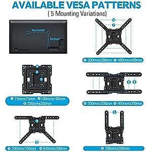 MOUNTUP UL Listed TV Wall Mounts TV Bracket for Most 26-55 Inches TVs, Full Motion TV Wall Mount with Swivel and Extend 17.7 Inch, TV Mount with Swivel Articulating Support, Max VESA 400x400mm, MU0009