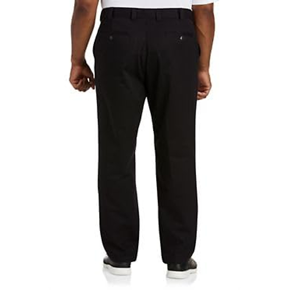 DXL Men's Big and Tall Big + Tall Essentials by DXL Men's Big and Tall Flat-Front Twill Pants, Black, 50W X 30L