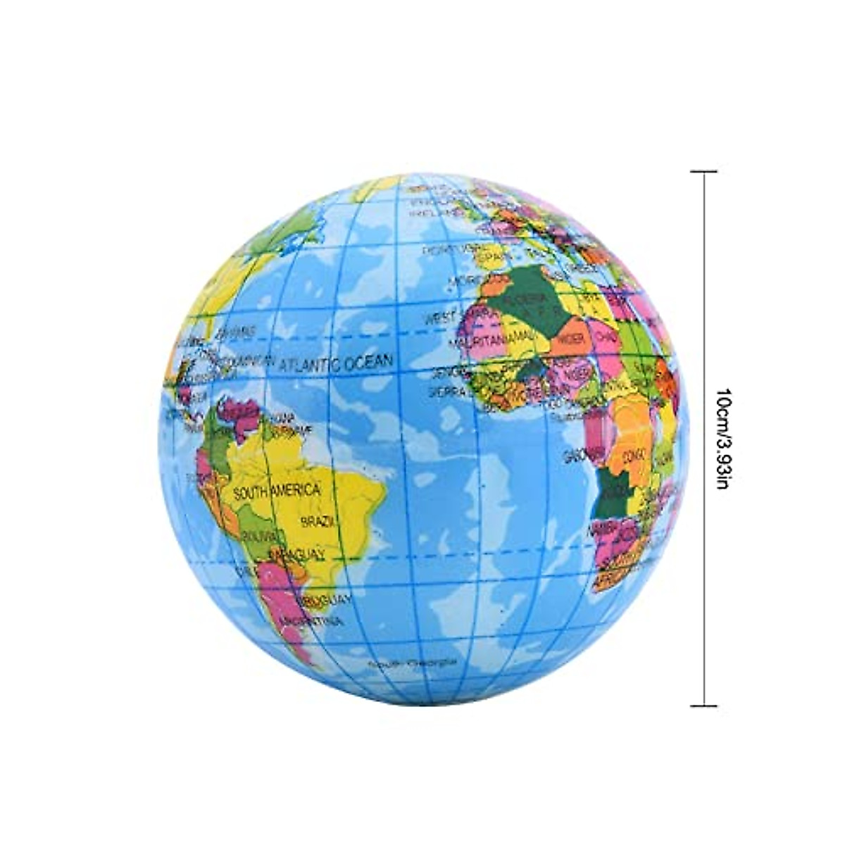 WYNOTT World Map Stress Balls | Squeezable Earth Day Globe Stress Ball,Pressure Relieving Health Balls Globe Pattern Balls for Kids, School, Classroom, and Party Favors
