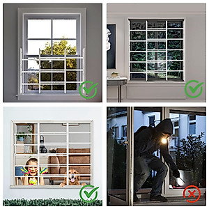 Grisham AWG Fixed Window Security Bars, (Black, 3Bars)14''H x 22''- 38''1/2 Adjustable Width Window Safety Guards for Children, Tubular Steel, Rust Resistant