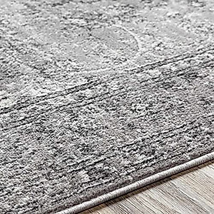 Mark&Day Area Rugs, 7x9 Terband Updated Traditional Charcoal Area Rug, White/Beige/Black Carpet for Living Room, Bedroom or Kitchen (6'7" x 9')