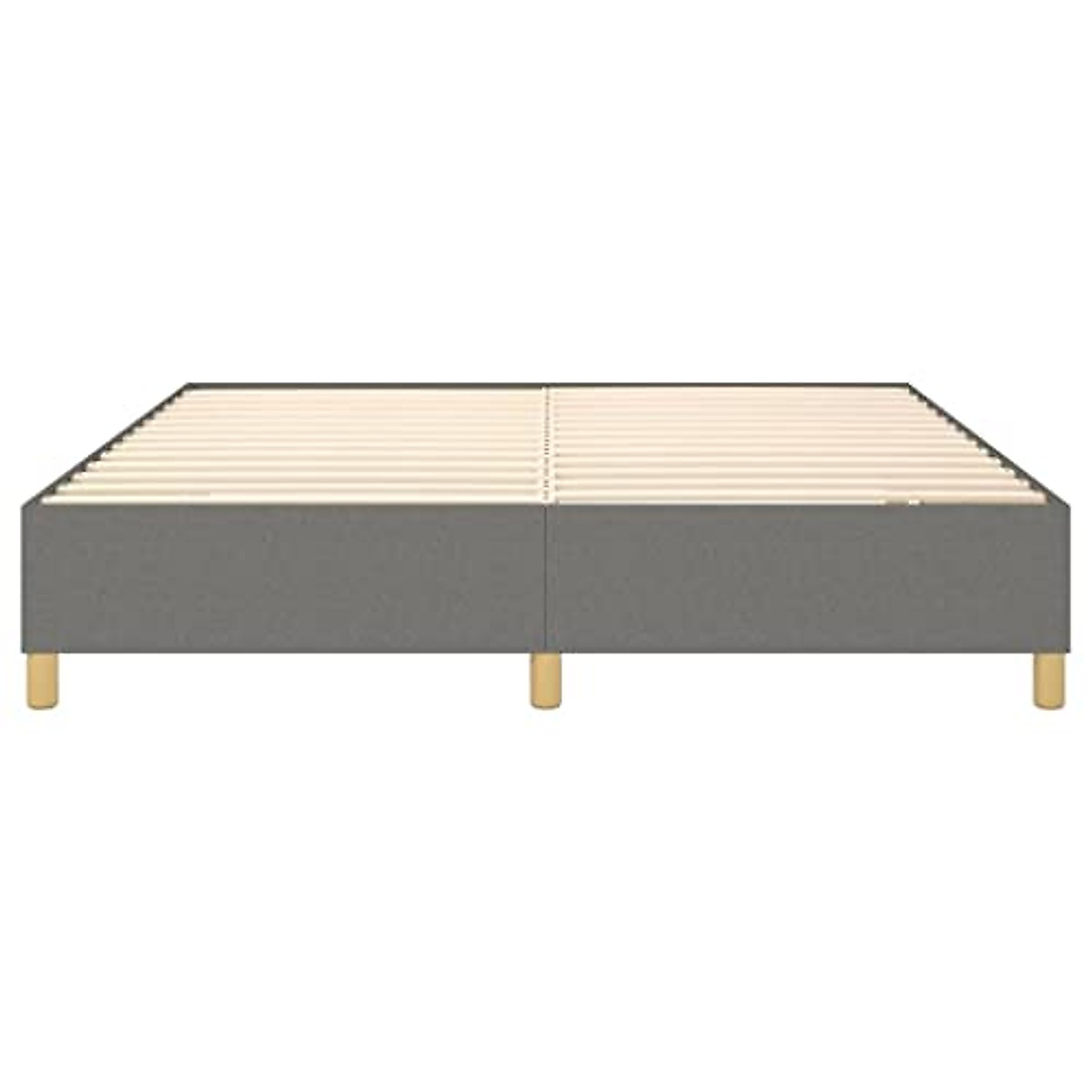 vidaXL Box Spring Bed Frame Home Indoor Bed Accessory Bedroom Upholstered Double Bed Base Furniture Dark Gray 76"x79.9" King Fabric