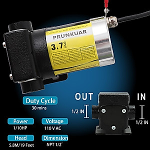 110V Automatic Gasoline Fuel Transfer Pump with Forward and Reverse Pumping, 2.3/3.7 GPM Portable Self-priming Fuel Oil Transfer Pump for Gasoline, Diesel, Kerosene, Biodiesel and More