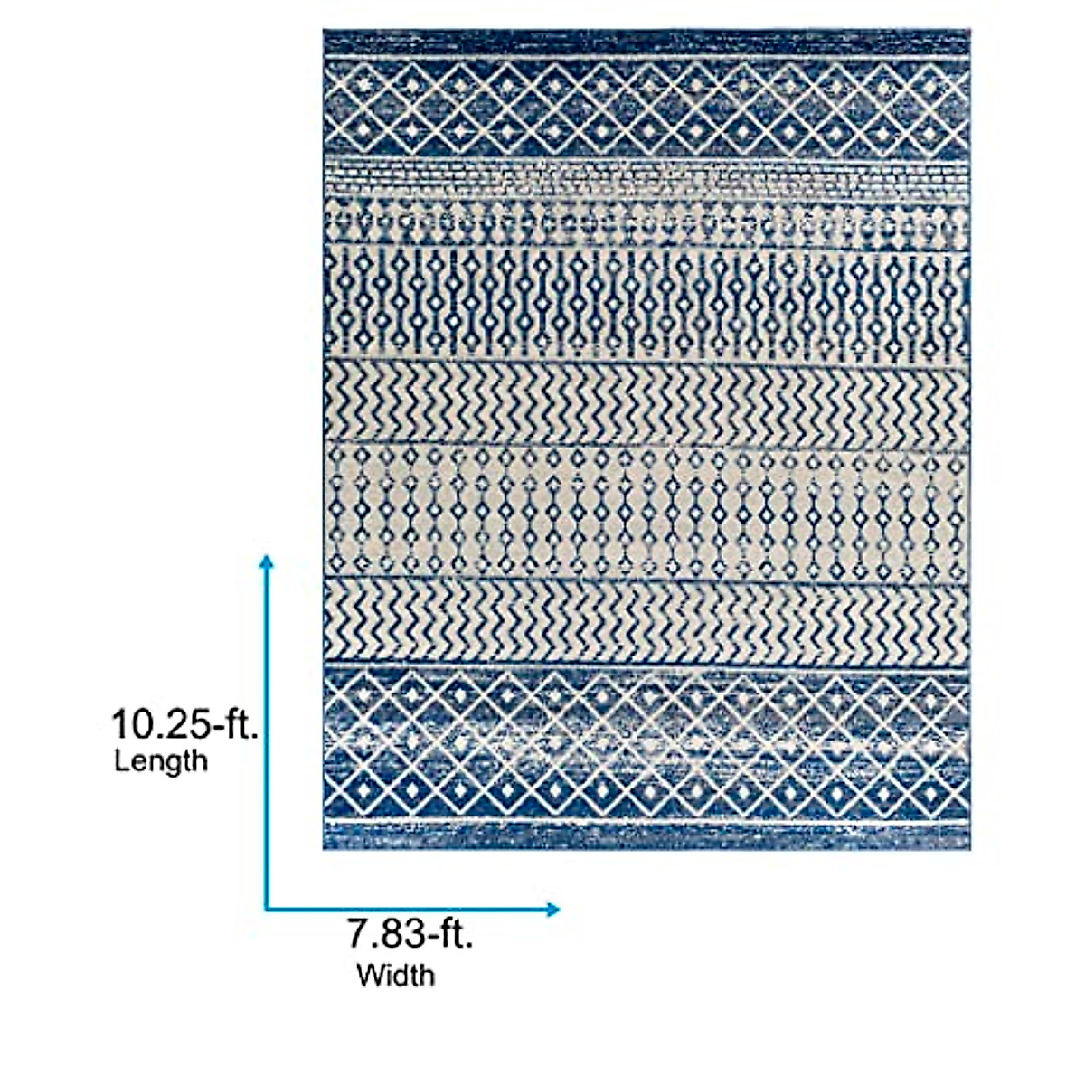 Artistic Weavers Chester Boho Moroccan Area Rug 7'10" x 10'3", Royal Blue