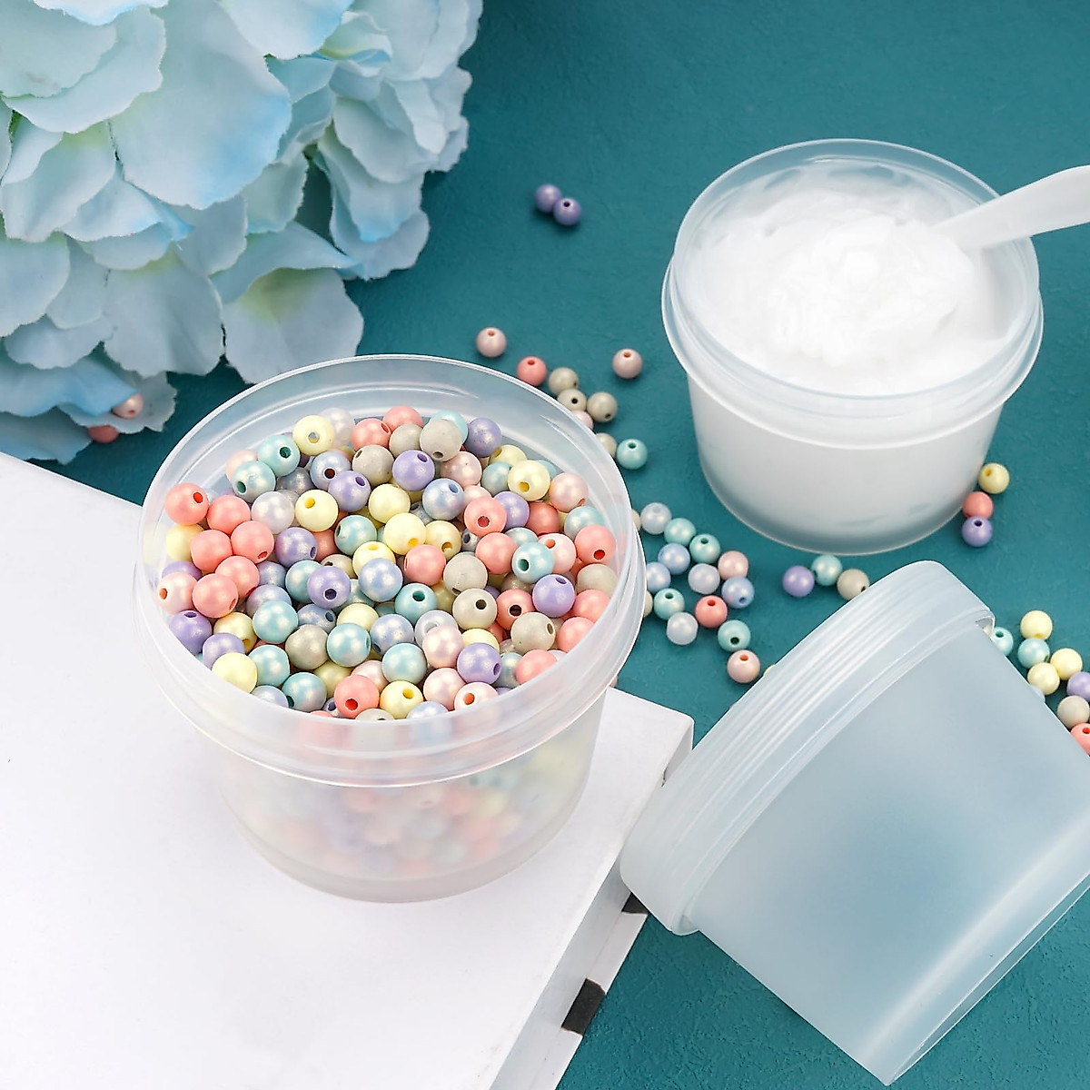 Cosywell Plastic Cream Jars 3.4oz/100ml Travel Containers for Toiletries Empty Cosmetic Pot Jars 4 Pieces Refillable TSA Approved Leak-proof Travel Size Accessories with Lids（Clear）