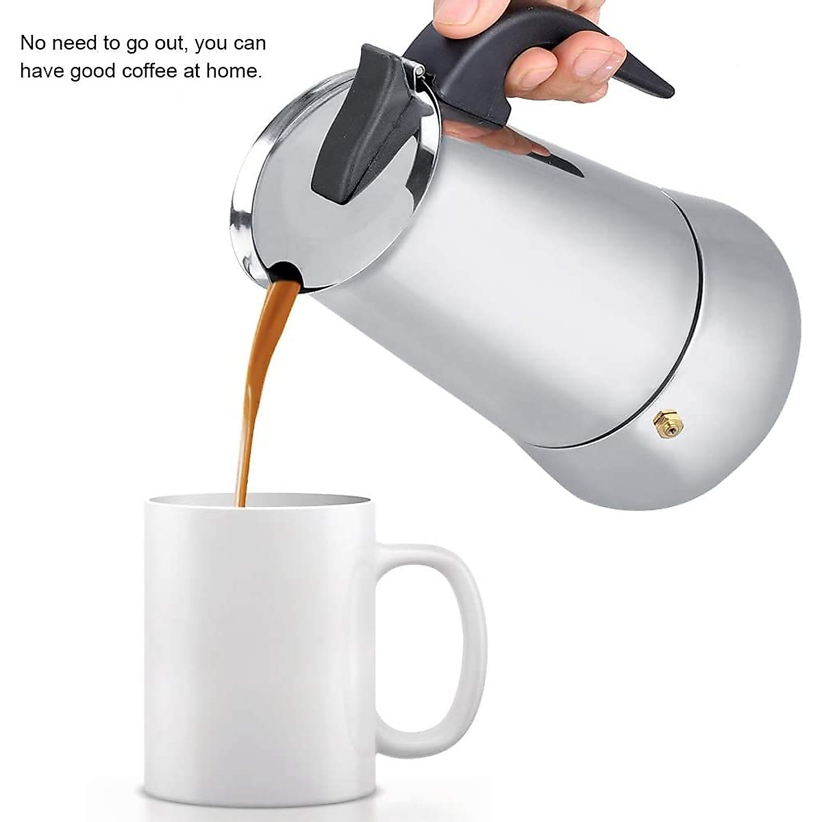 Stainless Steel Stovetop Espreeso Machine 9cup/450ml Coffee Maker Moka Pot Espresso Maker Italian Espresso Coffee Maker for Induction and Gasstove Electric Percolator Coffee Pot Espresso Pot