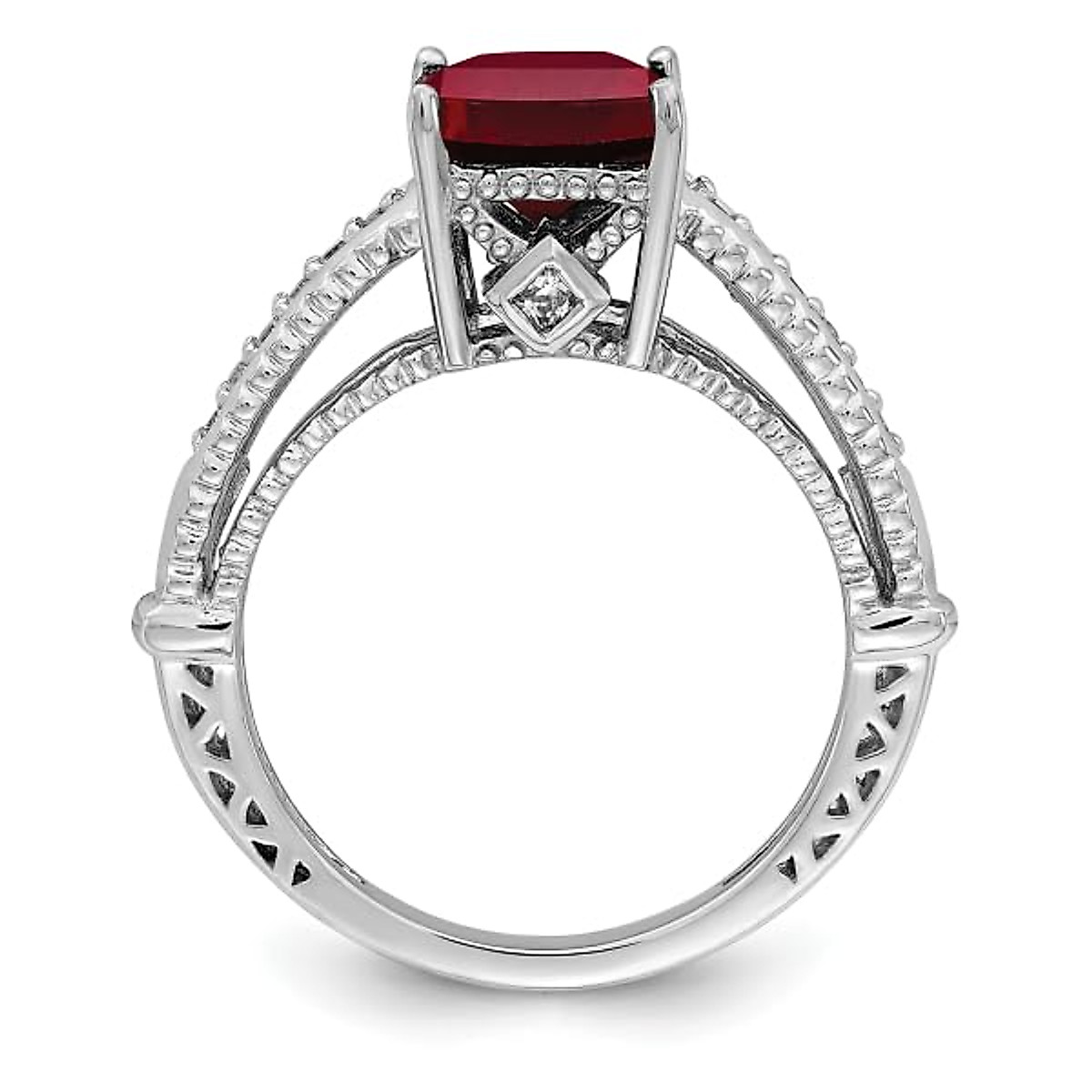 IceCarats 925 Sterling Silver Synthetic Red Ruby Cubic Zirconia CZ Ring July Birthstone Jewelry Size 7