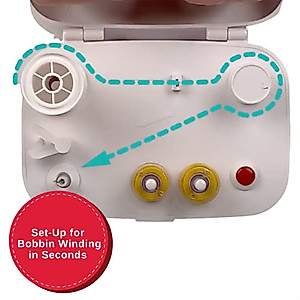 SINGER | Bobbin Winder For Sewing Machines - For Class 15 and 15J Bobbins - Simple & Portable - Battery Powered With Included Power Adapter , White