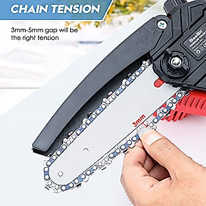 Seesii Mini Chainsaw Chain Replacement 6 Inch for 6 Inch Bar-4 PCAK, .043" Gauge, 1/4" LP Pitch, 37 Drive Links Fits Seesii And All Brands Mini Chainsaw【Free Chain Sharpener File Inclded】