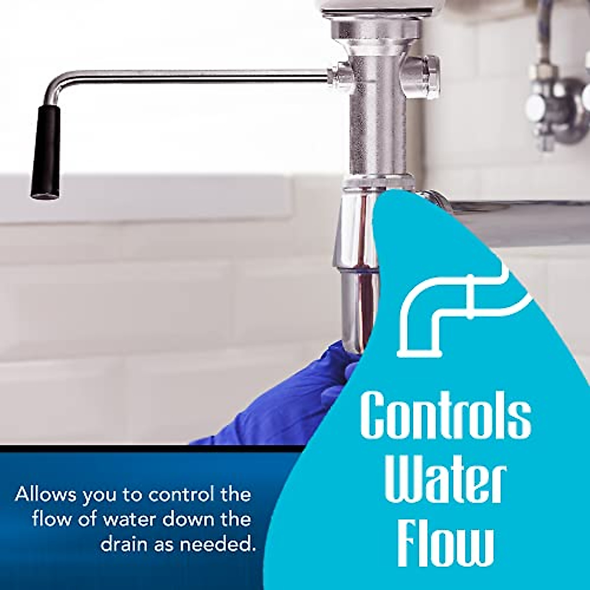 STEADYKLEEN - 3.5-inch Sink Drain Waste Drain Valve with Twist Handle, Fits Commercial Sink Style Drains, Controls Sink Drain Stopper, Must-Have Sink Repair Kit - Reducer not included