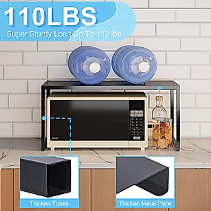 Expandable Metal Storage Shelves, 110LBS Heavy Duty Shelving Units and Storage For Pots Pans Small Appliances, Adjustable Metal Storage Shelf Rack For kitchen Cabinets Closet Pantry Warehouse Garage