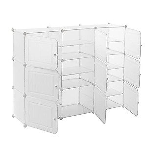 Portable Shoe Rack, 36/48 Pair DIY Shoe Storage Shelf Organizer, Shoe Cabinet with Doors, Multifunctional Shoe Box for Doorway, Bedroom, Bathroom,Universal Shoe Storage Boxes For Men And Women (36)