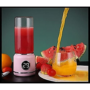 MXJCC Personal Blender Cup, Portable Blender for Shakes and Smoothies, Luium Mini Blender USB Rechargeable, with 6 Blades for Travel, Kitchen, Gym, Office (Color : Pink)