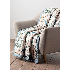 Maison d' Hermine Hokuzai Cotton Throw Blanket Bohemian Bedding Lightweight and Breathable for Couch Sofa Bed Travel (50"x60")