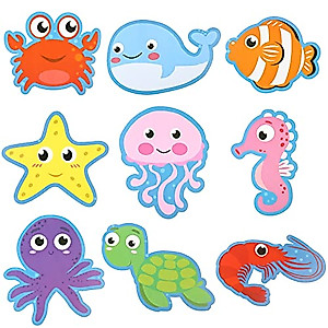 45 Pieces Ocean Sea Animal Creature Cutouts with Glue Point Dots Under The Sea Classroom Party Decorations for Classroom Bulletin Board Ocean Themed Birthday Party Supplies