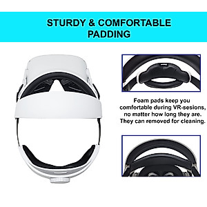 TNE Halo Headband for Oculus Quest 2 Headset Virtual Reality VR | Replacement Accessories for Oculus Quest 2 Elite Head Strap Reduce Head Pressure Enhanced Support (Soft Rear Cushion)