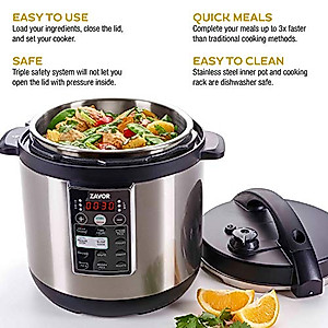 Zavor LUX Multi-Cooker, 4 Quart Electric Pressure Cooker, Slow Cooker, Rice Cooker, Yogurt Maker and more - Stainless Steel (ZSELX01)