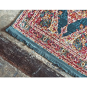 Unique Loom Baracoa Collection Area Rug - Regla (2' 7" x 10' Runner, Turquoise/ Ivory)