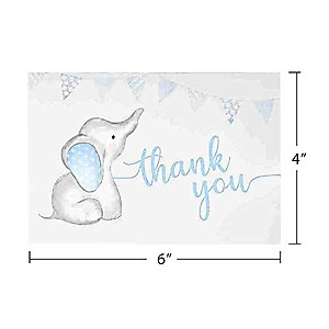 GSM Brands Thank You Cards for Baby Shower with Boy Theme - 20 Cards with Envelopes (4 inch x 6 inch)