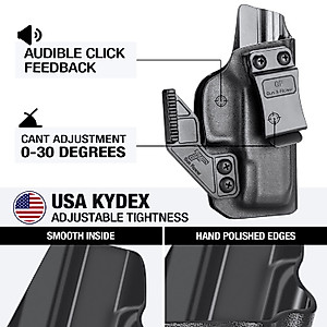 IWB Kydex Holsters Compatible with Taurus G2C/G3C, PT111 G2, PT140 Inside Waistband Concealed Carry IWB Holster for Taurus, Adj. Retention, Right Hand