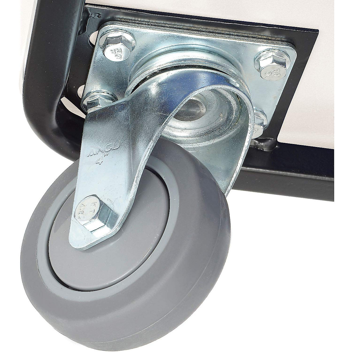 Global Industrial 20 Bushel Plastic Bulk Box Truck, Steel Chassis Base, White, 50-2/5"L x 34-3/5"W x 35-3/5"H