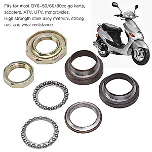 Syrisora Motorcycle Front Fork Steering Stem Bearings Kit Steel Alloy for GY6‑50/60/80CC Go Karts Scooters ATV UTV