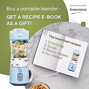 GREENNOVO Portable Blender, Smoothie Blenders, Personal Size Blender USB Rechargeable Smoothies and Shakes Juicer Cup, 4000mAh Battery Strong Power