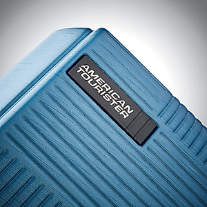 American Tourister Stratum XLT Expandable Hardside Luggage with Spinner Wheels, Blue Spruce, 3-Piece Set (20/24/28)