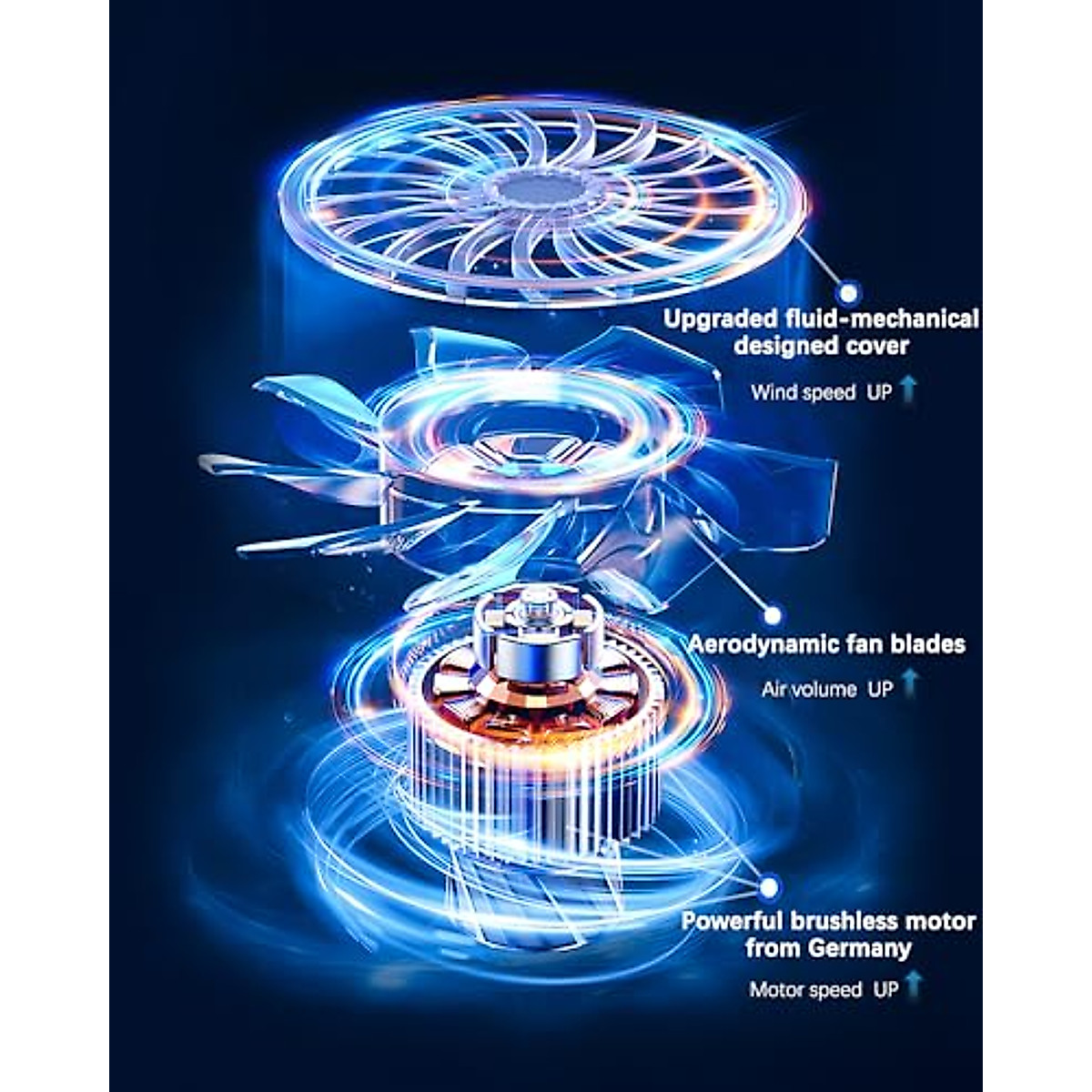 Portable Fan Handheld Fan, Mini Hand Held Fan, 6-15H Cooling Small Personal Fan, 180° Foldable Mini Desk Fan with 4 Quiet Speed, Neck Fan w/Lanyard for Kids Women Men Travel Outdoor Office, Black