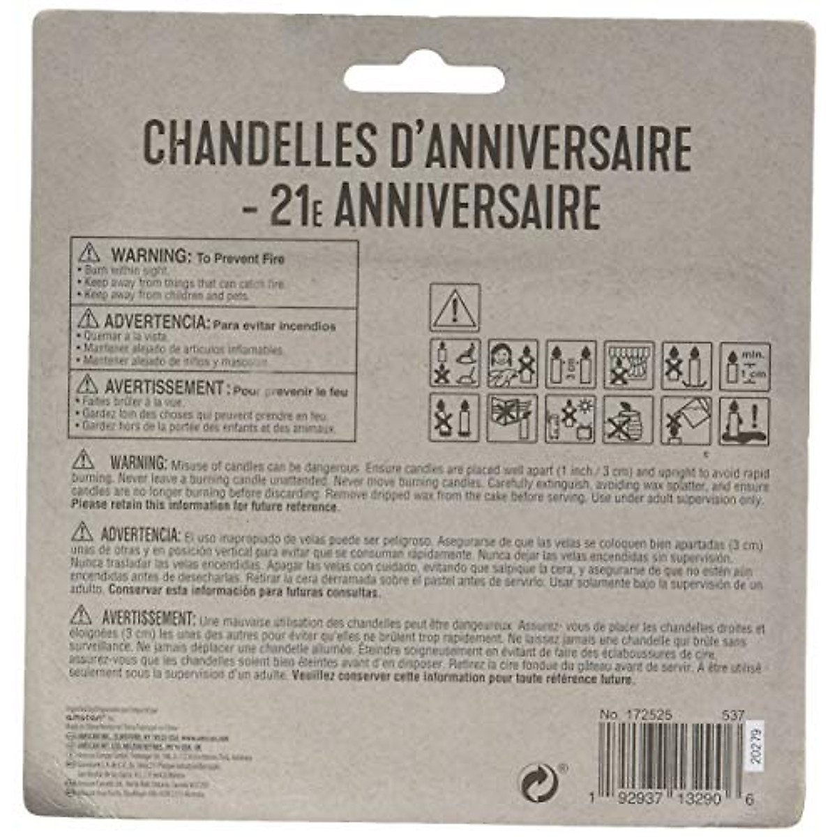 Finally 21 Numeral Candles | Metallic Blue | 3 1/4" | 2 Pcs