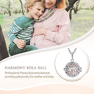 EUDORA Harmony Bola Snowflake Blue Winter Snow Baby Tone Musical Chime Ball Pendant Pregnancy Necklace