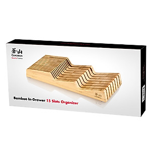 Cangshan 503831 Bamboo In-Drawer 15-Slot Knife Organizer