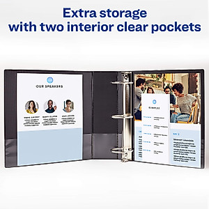 Avery Economy View 3 Ring Binder, 0.5" Round Rings, 1 Black Binder (05705)