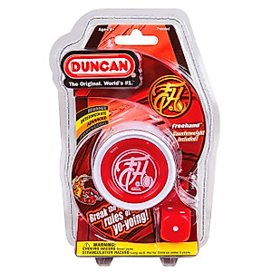 Duncan Toys Freehand Yo-Yo, String Trick Yo-Yo with Counterweight, Ball Bearing Axle and Aluminum Body, White w/ Red Cap