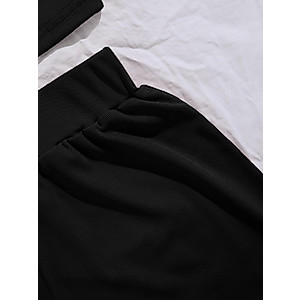 Verdusa Women's 2 Piece Outfit Sleeveless Crop Tank Top and Shorts Tracksuit Set Black XL