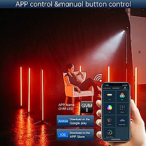 GVM BD25R LED Video Light, 25W Handheld Wand Light, 24" Full Color LED Tube Light, 2700-10000K Stick Light with APP/DMX Control for Photography, Studio, 12 Scene Effects, MESH Networking