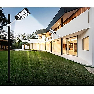 DOOR 1000W Solar Street Lights Outdoor lamp,Dusk to Dawn Solar LED Light, Dusk to Dawn with Radar Sensor, for Parking Lot/Stadium/Yard/Garage/Garden