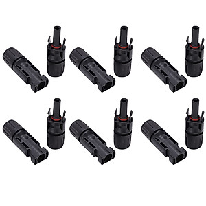 Solar Photovoltaic Connector, Copper Tinned Pins Low Contact Resnce 12PCS Solar Panel Connectors Kit with Wrench for Industry (1000V-30A)