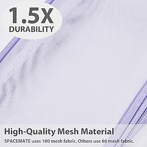 SPACEMATE Pencil Case Pouch Bag School Supplies for Girls and Boys, Clear Mesh Aesthetic Pen Case, Large Big Capacity Zipper Stationery Bag for Women Men Adults, Purple, 1000ml
