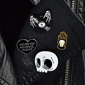 Black Brooch Pins “WE ARE THE WEIRDOS MISTER” Letter Halloween Brooches Badge Jewelry Excellent Quality and Popular Durability and professional
