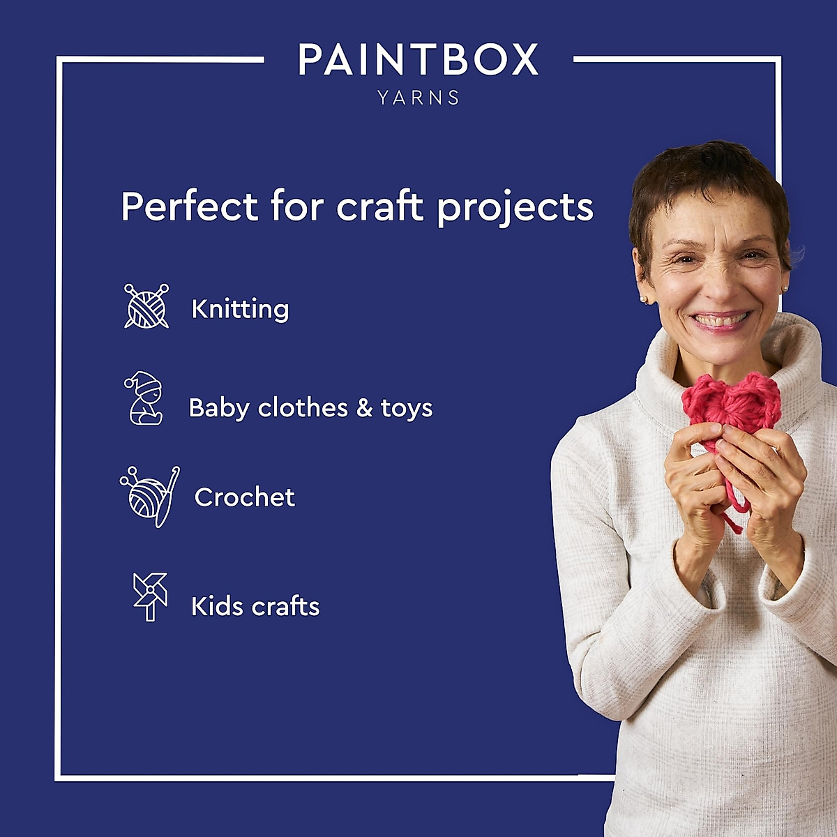 Paintbox Yarns 100% Cotton DK Yarn 1.76oz (50g), 137 Yards (125m) - Royal Blue Wool for Crochet, Knitting - Soft, Lightweight Double Knit Yarn for Clothes