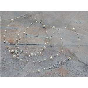 Chargances Set of 2 Bride Pearl Hair Vine Wedding Hair Accessories Long Headband Pearl Headband Hair Jewelry Long Hair Vine Ivory Pearl Hair Vine Boho Handmade Bridal Headpiece Bride Jewelry (Silver)